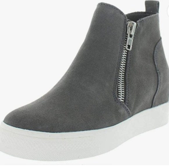 Steve Madden | Shoes | Steve Madden Gray Suede Leather Wedge Sneakers ...